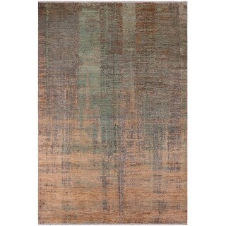 Eclectic Riley Blue/Beige Wool&Silk Rug - 8'11'' x 12'2'' - 8 ft. 11 in ...