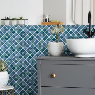 Merola Tile Hudson Tangier Denim Blue 12-3/8" x 12-3/8" Porcelain Floor ...