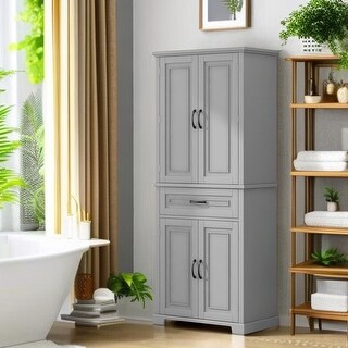 Freestanding Bathroom Storage Cabinet with Adjustable Shelves - Bed ...