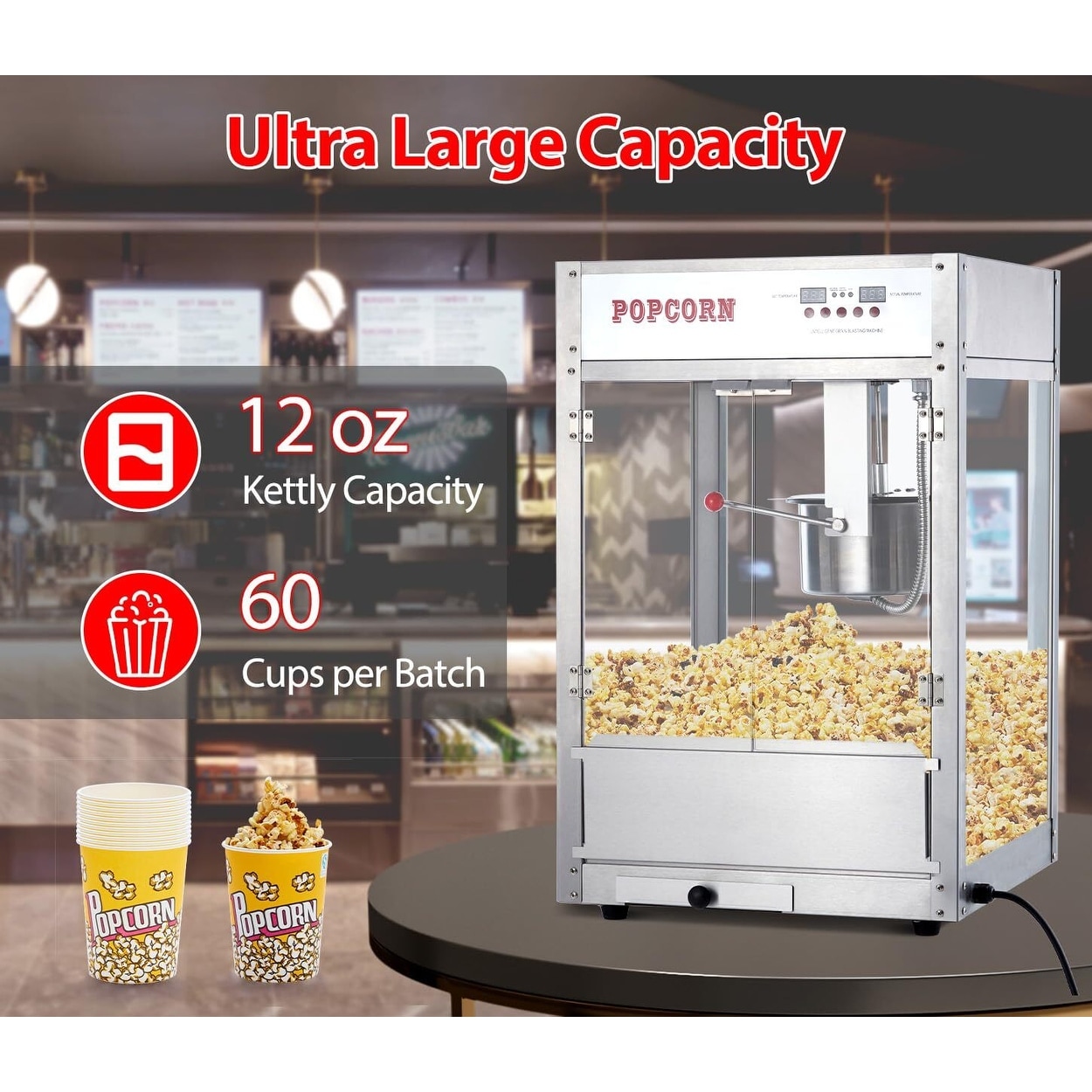 12 OZ Large commercial Popcorn Machine Movie Night On Sale Bed Bath Beyond 39481061