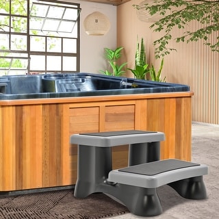 DoCred Hot Tub Double Steps, Indoor and Outdoor Non-Slip Steps, Grey ...