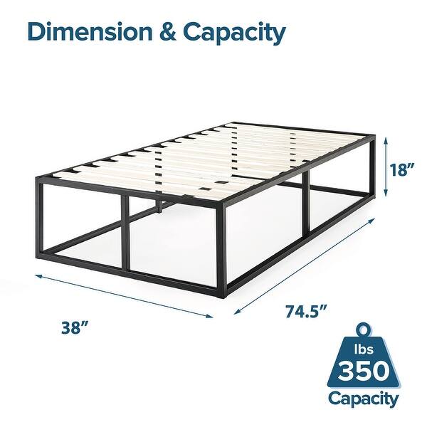 Metal Platforma Bed Frame, Mattress Foundation, Wood Slat Support, No ...