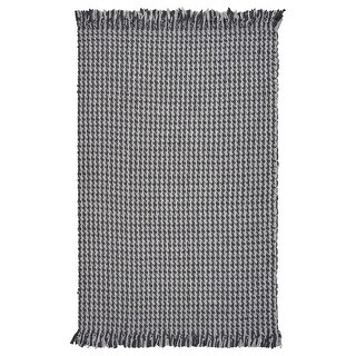HomeRoots 3' x 5' Grey Braided Wool Area Rug with Fringe - 3' x 5' Oval ...