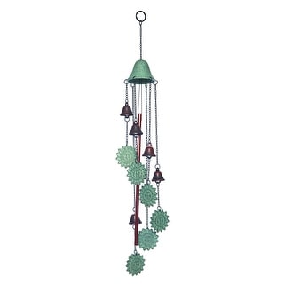 Transpac Metal 27.17 in. Multicolor Spring Sun Face Wind Chime - Bed ...