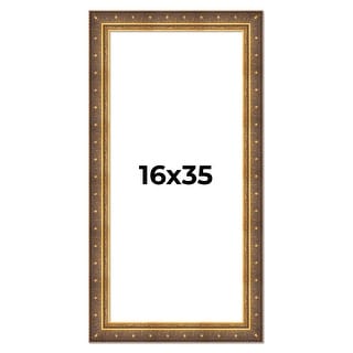 16x35 Frame Vintage Gold Solid Wood Picture Frame | 2.5 Inch Moulding ...