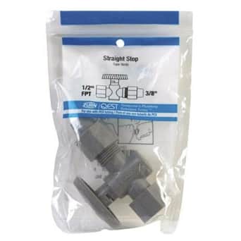 QEST QBV402N Pex Straight Stop Valve 1/2" Fpt X 3/8"Comp - Bed Bath ...