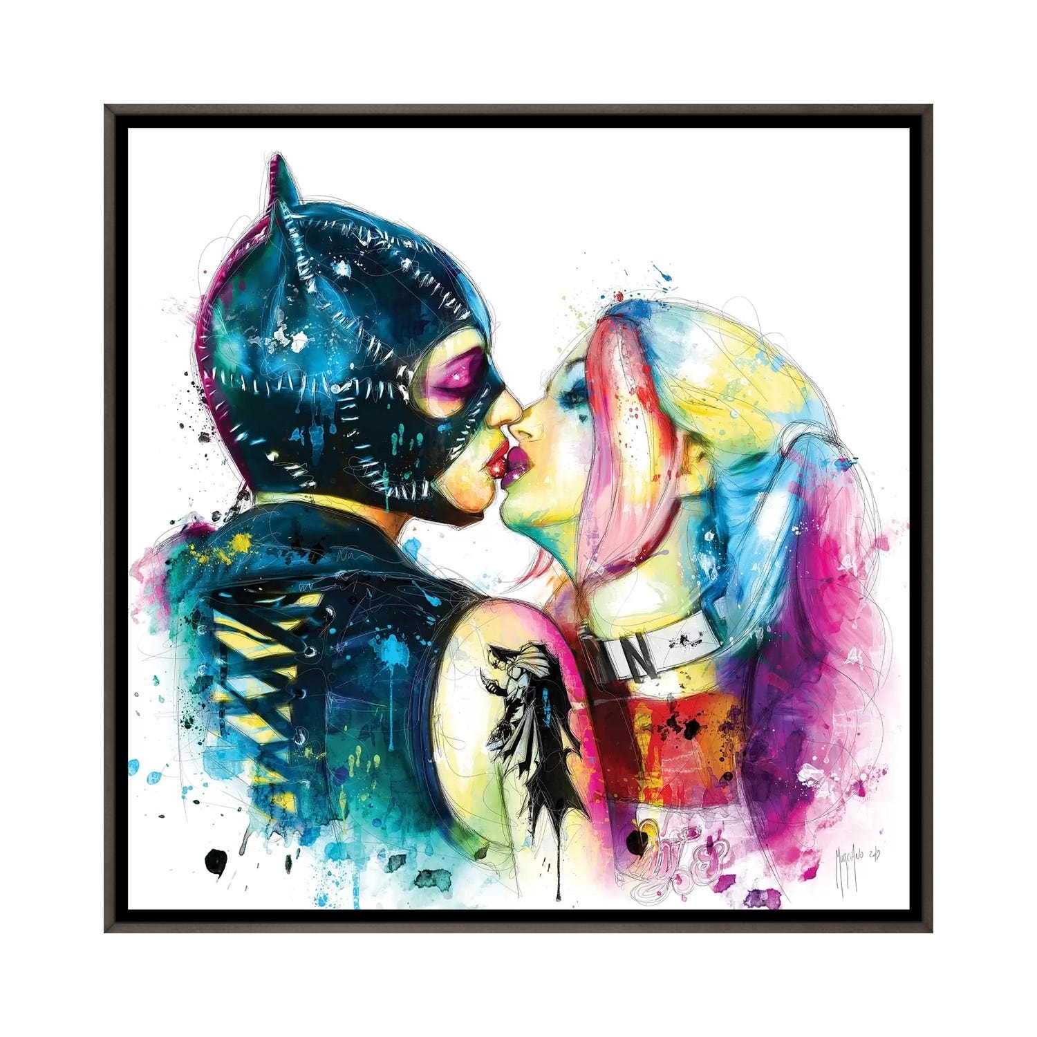 how to draw harley quinn and joker kissing