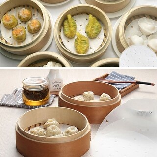 100Pcs Round Perforated Parchment Paper, Steaming Paper Baking Sheet ...