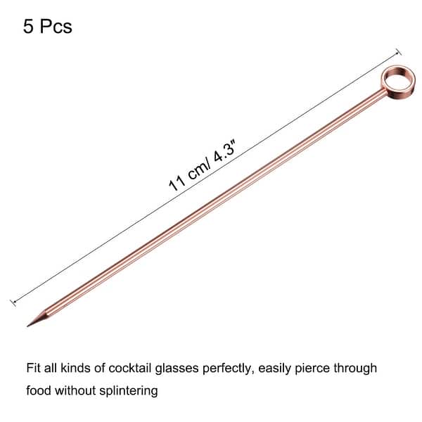 Metal Cocktail Picks 5Pcs, Reusable Cocktail Toothpick Circle Shape ...