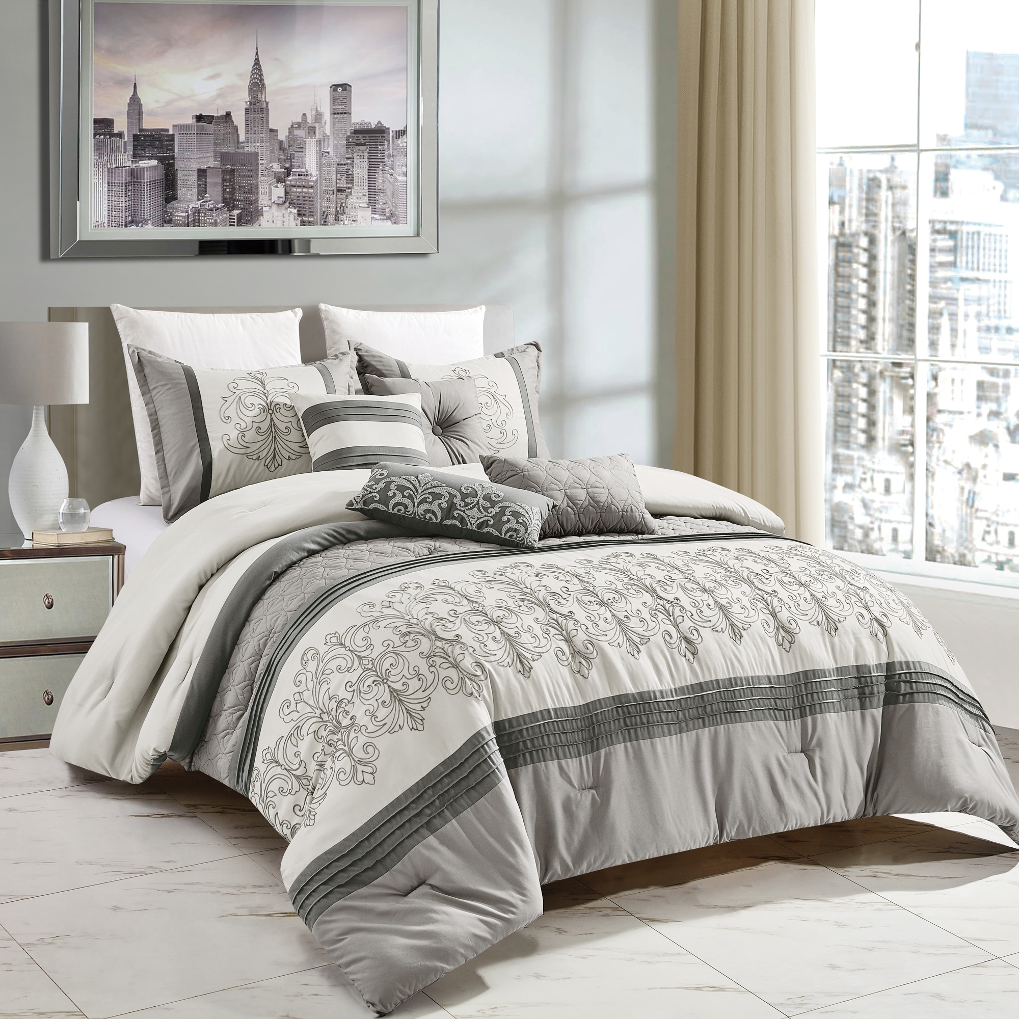 Nanshing Hailey 7-Piece Embellished Comforter Set - On Sale - Bed Bath ...