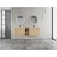 60'' /68"Wall-Mounted Bathroom Vanity with White Ceramic Sink - Bed ...
