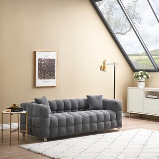 80" Fleece Sofa for Living Room Bedroom includes Two Pillows - Bed Bath ...
