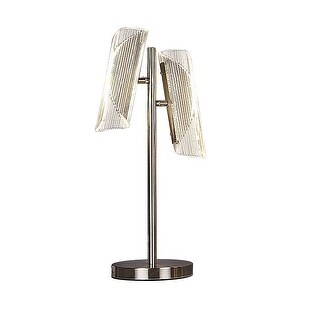 Spark 23 Inch Table Lamp with Metal Base and 2 Geometric Shades, Gold ...