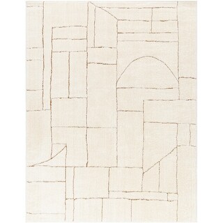 COSMOLiving Mid Century Modern Marble Cream Beige Large Fluffy Area Rug ...