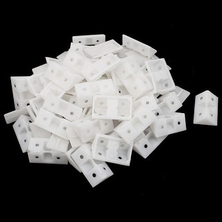 50 Pcs Right Angle White Plastic Furniture Closet Cabinet Corner ...