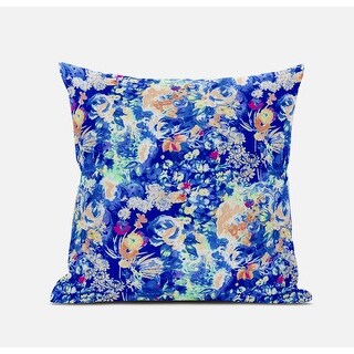 18" Bright Blue Springtime Suede Throw Pillow - Bed Bath & Beyond ...