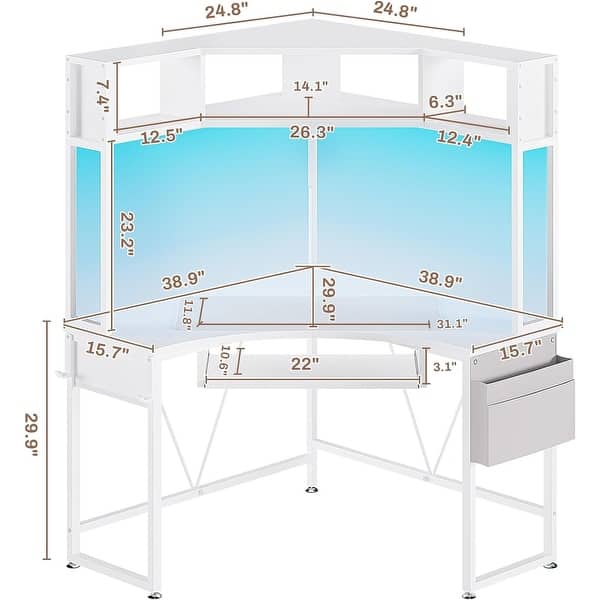 Triangle Corner Desk Small Computer Desk Storage Shelves - Bed Bath ...