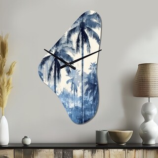 Vintage Blue Palm Trees Shadows II - Palms & Palm Trees Large Wall ...