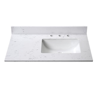 Vanityfair 36 Inch Engineered Marble Vanity Top with Right Sink - Bed ...