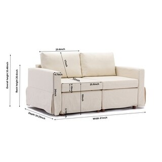 Linen Fabric Module Sectional Sofa with Removable Cushions, Flexible ...