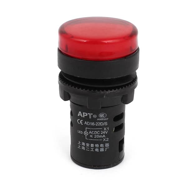 AC DC 24V 20mA Red LED Indicator Pilot Signal Light Bulb AD16-22D/S ...