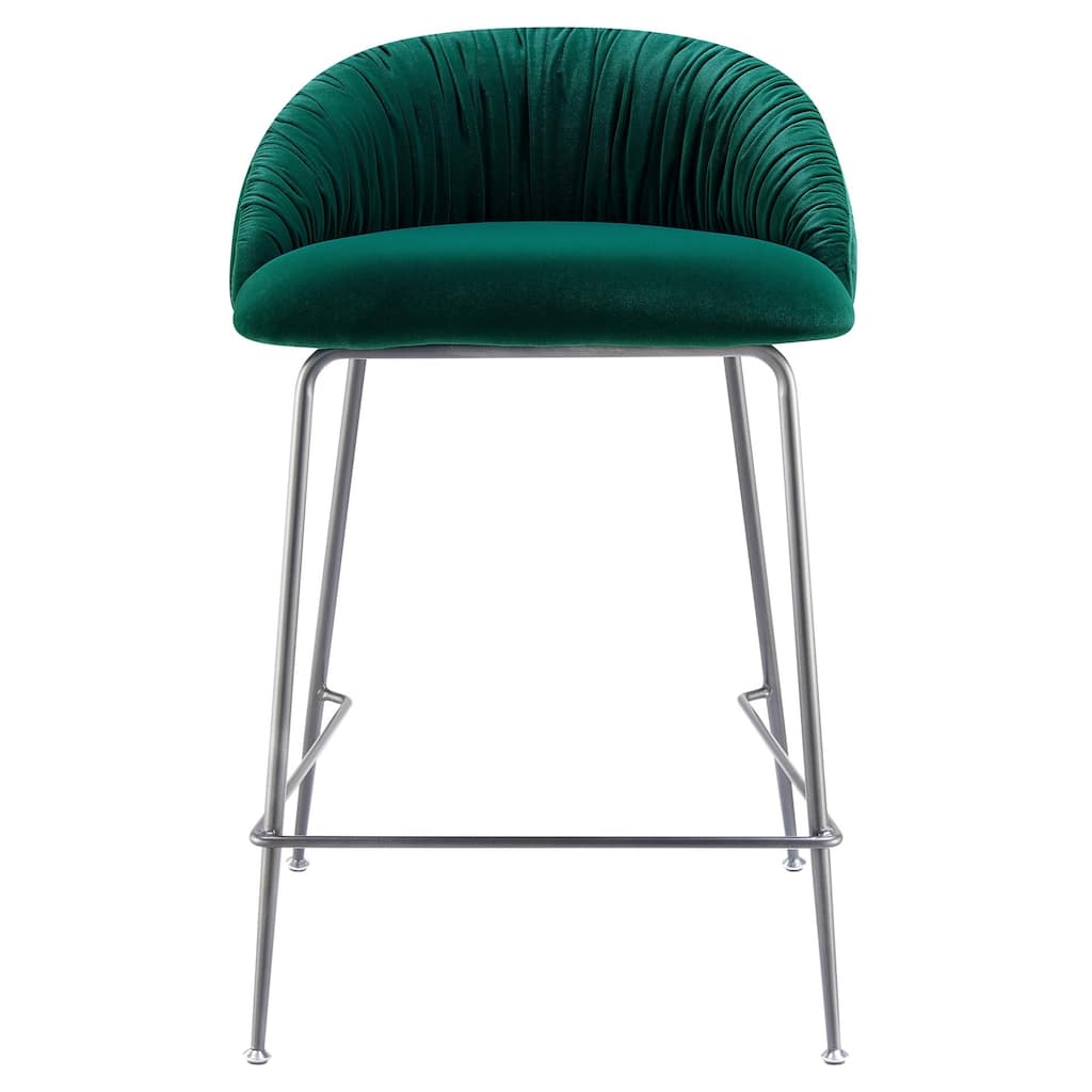 Yule Velvet Fabric Counter Stool - Overstock - 31856940