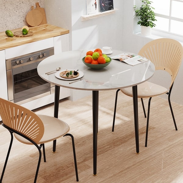 Metal Frame 4 Legs Round Dining Table Heavy Duty Sintered Stone Top ...