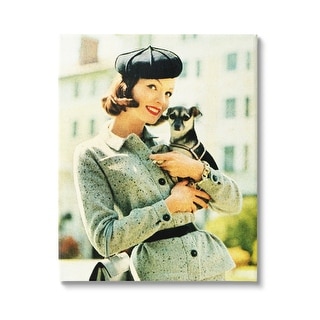 Stupell Vintage Woman & Dog Portrait Canvas Wall Art by Kathy Alper ...
