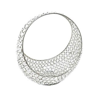 13" Silver and Faux Crystal Bling Ring Basket - Bed Bath & Beyond ...