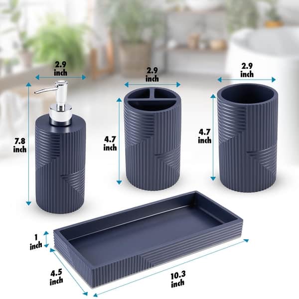 Kralix 4pc Sedona Resin Paint Coated Bath Accessory Set - Bed Bath ...