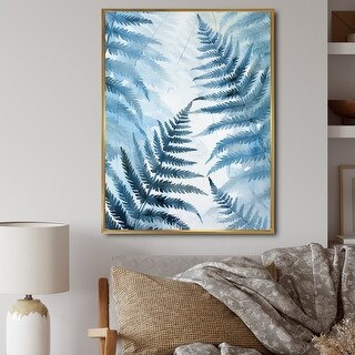 Designart "Blue Fern Fonds III" Ferns Framed Canvas Prints - Bed Bath ...
