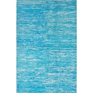 ECARPETGALLERY Hand-knotted Sari Silk Sky Blue Silk Rug - 5'2 x 8'0 ...