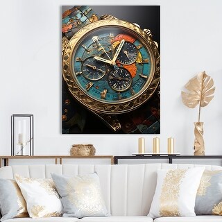 Designart "Luxury Watch Bronze Infinity III" Watches Canvas Wall Art ...
