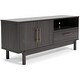 59 Inch TV Entertainment Media Console, 2 Doors, Metal Knobs, Gray ...