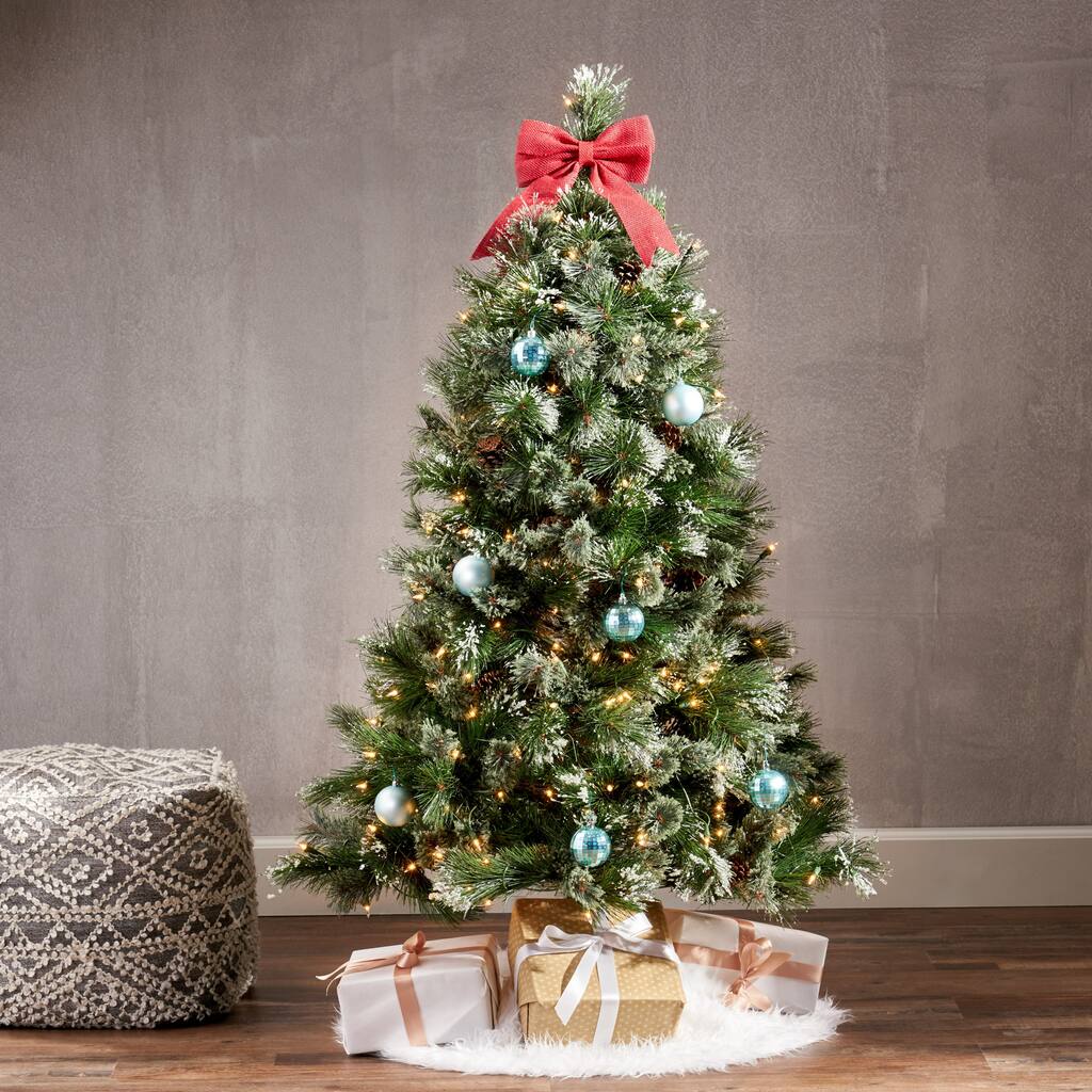 Christopher Knight Home 4.5-Foot Snow Flocked Pine and Mixed Spruce ...