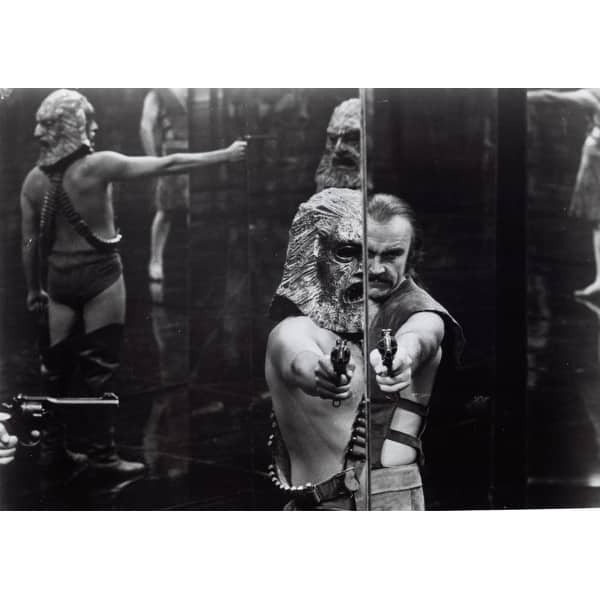 Film still of Sean Connery pointing a gun in Zardoz Photo Print - Bed ...