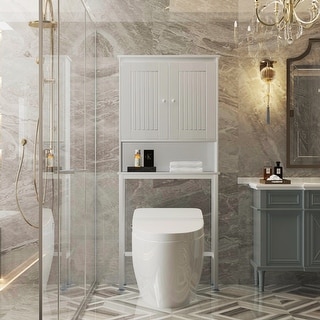 Bathroom Storage Cabinet Space Saver Toilet Cabinet with Shelf - Bed ...