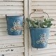 Set of Two Half Round Bucket Planters - Largest is 10''W x 5''D x 9''H ...