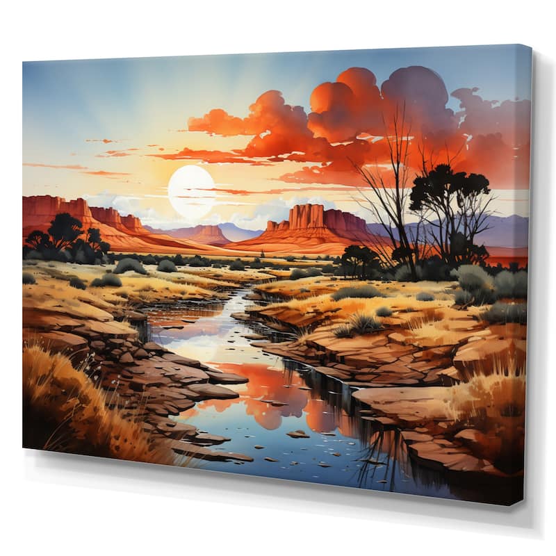 Designart "Native Art Ancestral Landscapes I" Native American Art Wall ...