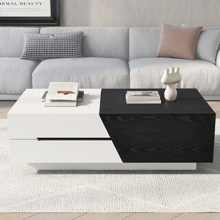 Extendable Sliding Top Coffee Table Snack Table with Storage for Office ...