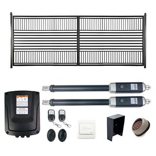 ALEKO Barcelona Style 16 ft Steel Dual Swing Garden Driveway Gate with ...