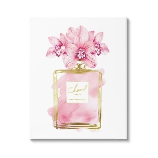 Stupell Pink Glam Floral Perfume Canvas Wall Art Design by Amanda ...