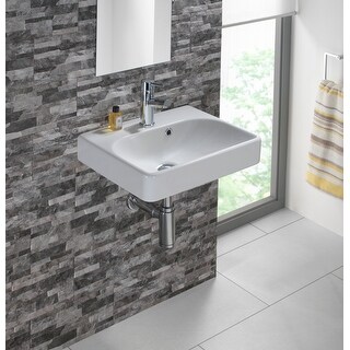 Bissonnet Smyle 45 Smyle 17-11/16" Vitreous China Wall Mounted Bathroom ...