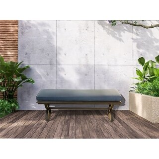 Aluminum Outdoor Dining Bench with Cushion - Bed Bath & Beyond - 37357849