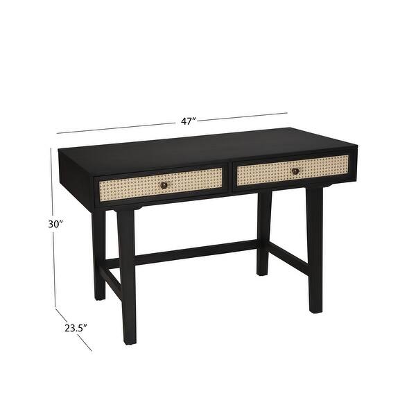 Abbyson Veronica Two Toned Cane Writing Desk - Bed Bath & Beyond - 37435568