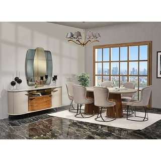 Vunto Modern Dining Room Table And 6 Dining Room Chairs Set - Bed Bath ...