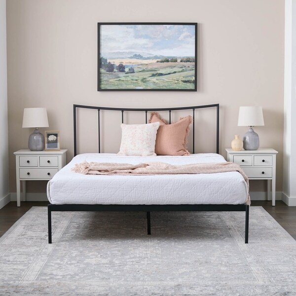 Brookside Gemma Metal Platform Bed with Scooped Vertical Bar Headboard On Sale Bed Bath Beyond 39497427