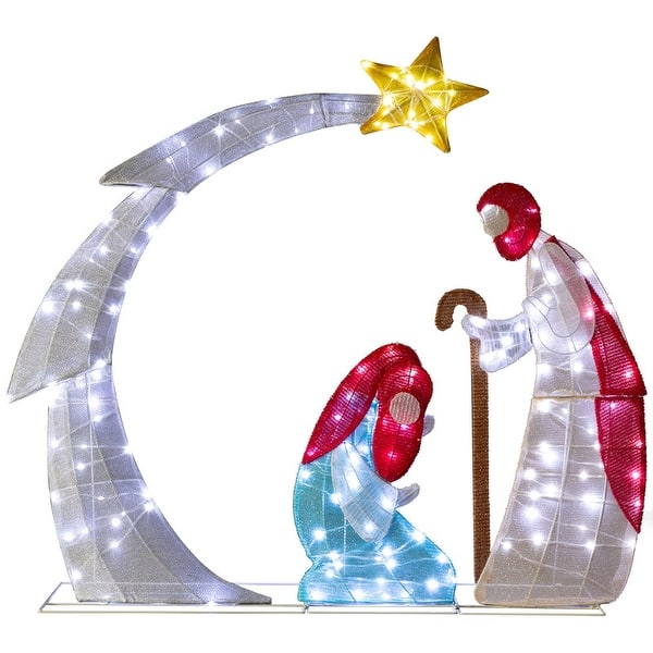 3.7FT Lighted 2D Nativity Scene Outdoor Christmas Decoration - Bed Bath ...