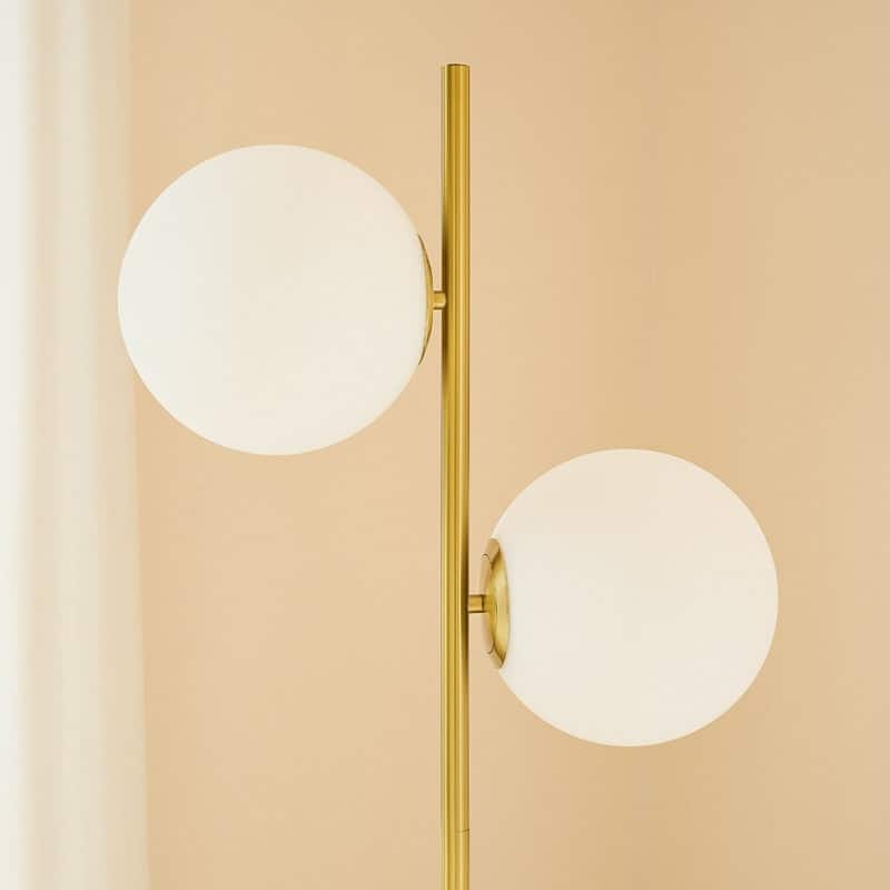 CO-Z 73-inch 2 Light Glass Shades Floor Lamp Height Adjustable - On ...