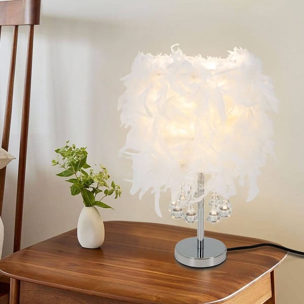 Feather Crystal Table Lamp Hand-woven Feather Table Lamp - On Sale ...